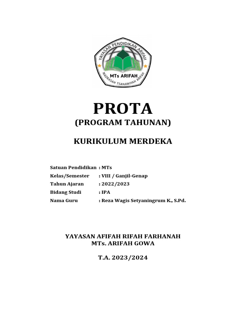 Prota Ipa Kelas 8 | PDF