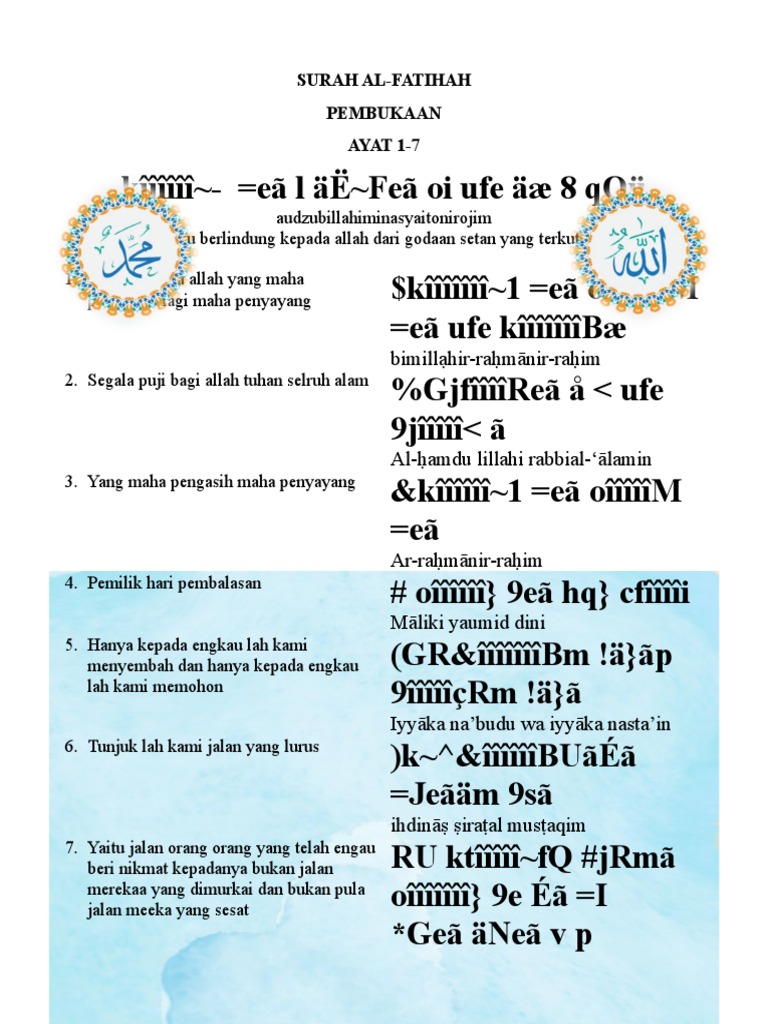 Makna dan Terjemahan Surah Al-Fatihah | PDF