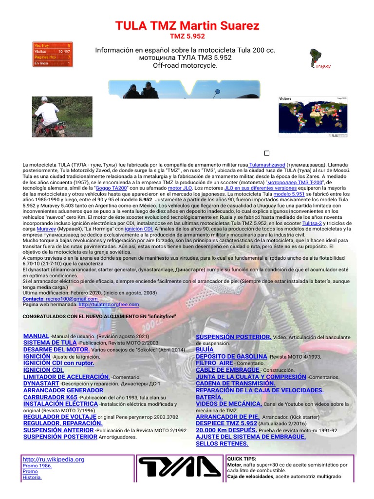 Tula TMZ | PDF | Motocicleta | Carburador