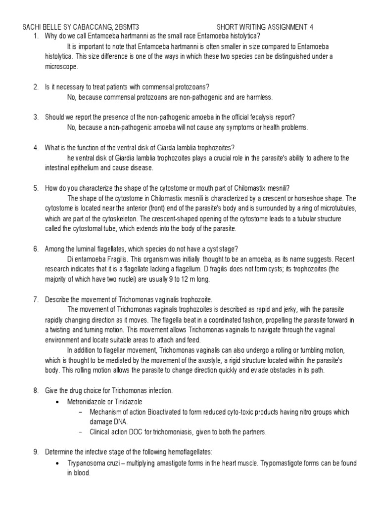 Short Writing Assignment 4 | PDF | Medical Specialties | Microbiology