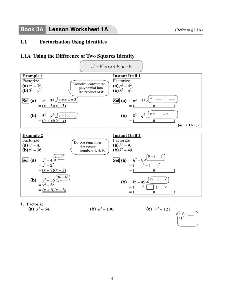 F3A 1 More About Factorization of Polynomials | PDF | Factorization | Mathematics