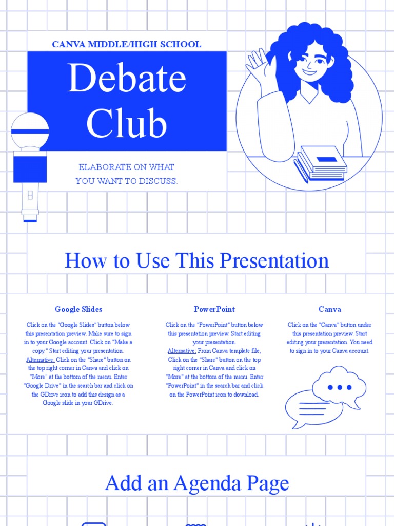 Debate Club Presentation Template | PDF | Microsoft Power Point | Computing