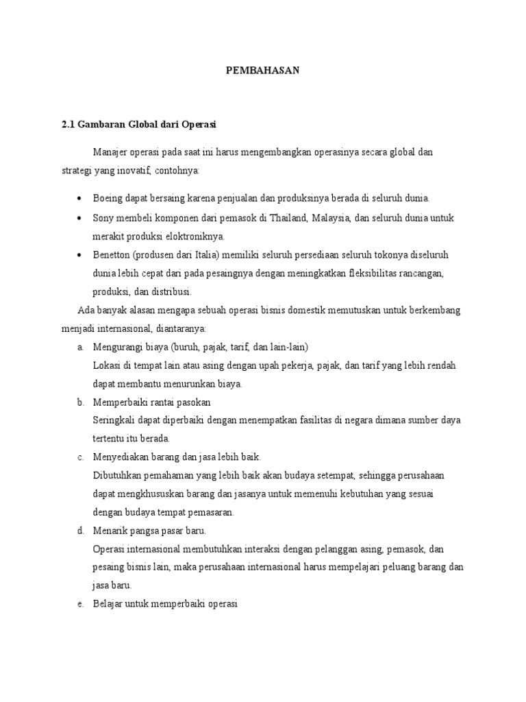 CH 5 Strategi Operasi | PDF