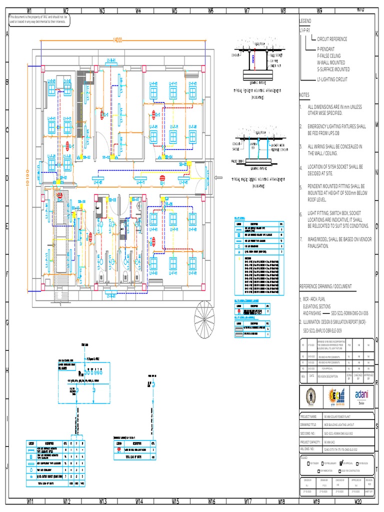 R0 - Seci-Sccl - 90mw-Dwg-Ele-002 - MCR - Building Lighting Layout - As Built - 15.03.2022 ...