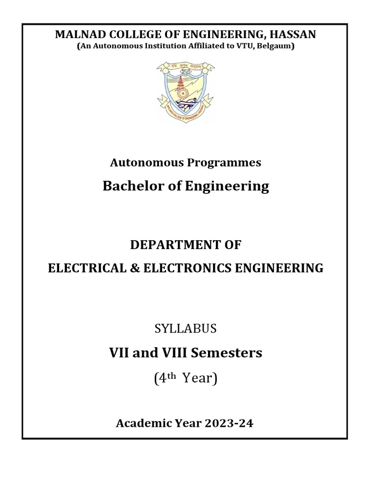 Malnad College Electrical Engineering Syllabus | PDF | Power Inverter | Electrical Breakdown