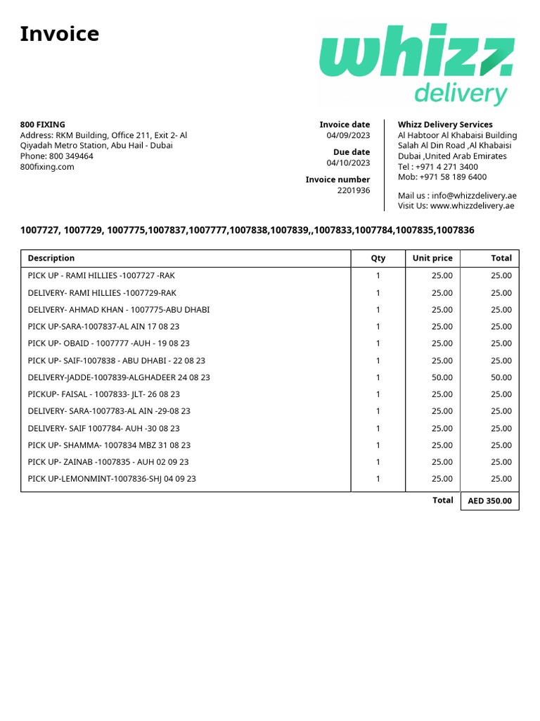 Invoice 2201936 - 800 FIXING 04092023 | PDF | United Arab Emirates ... Invoice 2201936 - 800 FIXING 04092023 | PDF | United Arab Emirates ...