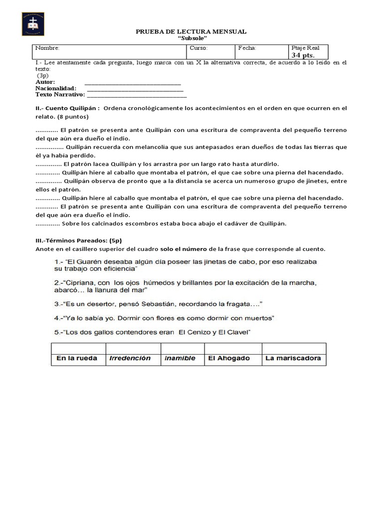 Prueba Subsole | PDF