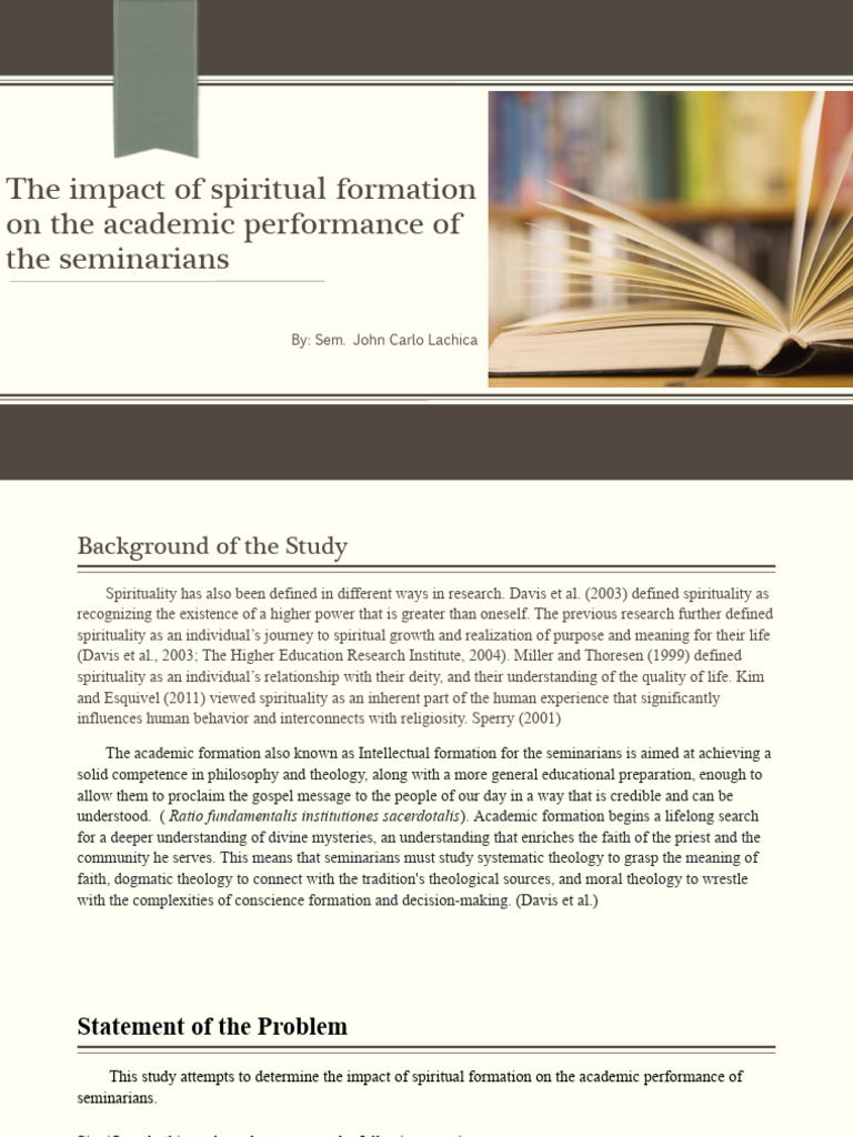Spiritual Formation's Impact on Seminarians | PDF | Spirituality | Mean