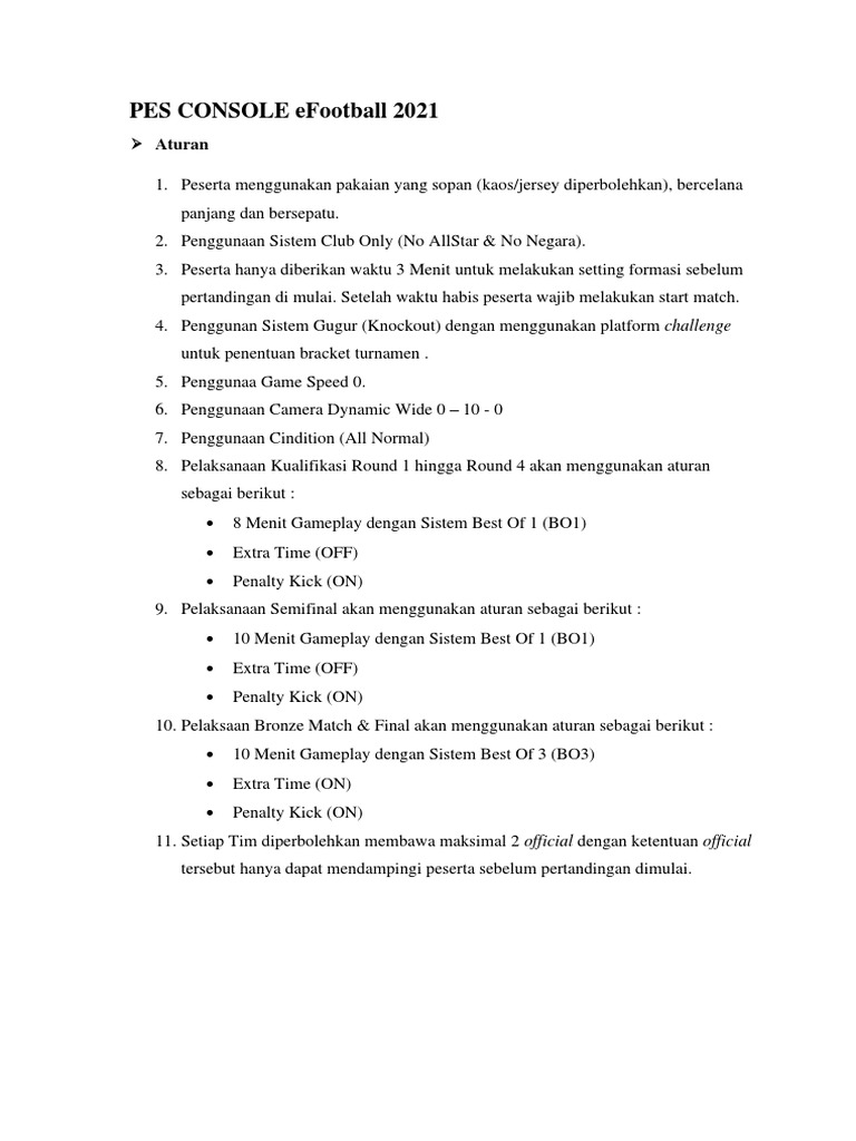 PES CONSOLE Efootball 2021 | PDF