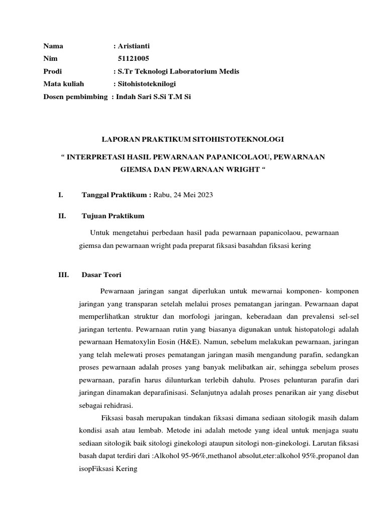 Interpretasi Pewarnaan Sitologi Mucin Koloid | PDF