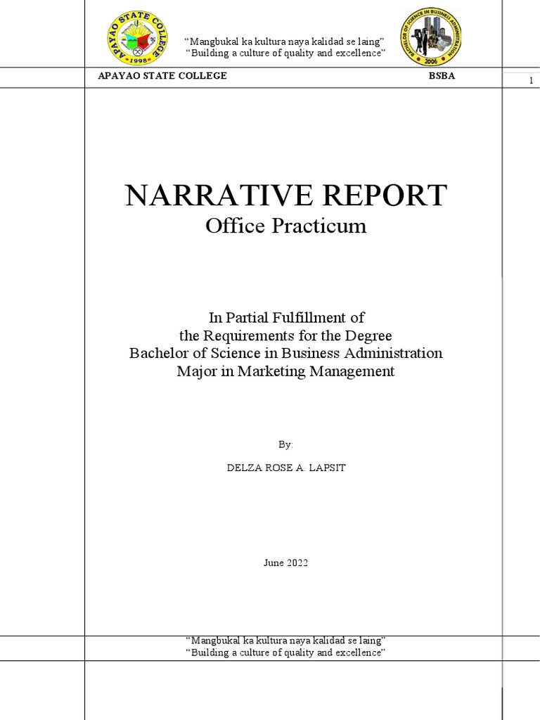 Narrative Repport - Delza Rose Lapsit | PDF | Psychological Concepts ...