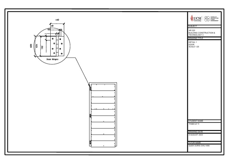 Door Detail Plan 1:25 Scale | PDF