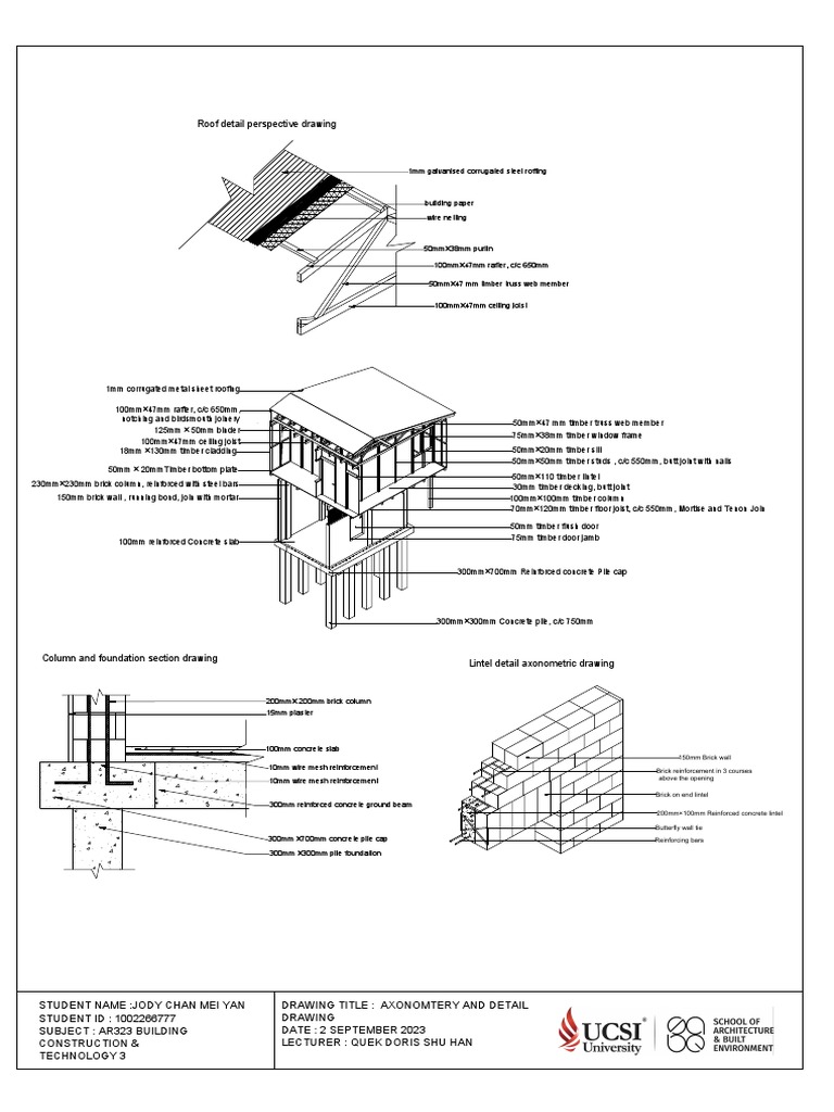 Axo and Det Final | PDF | Framing (Construction) | Building