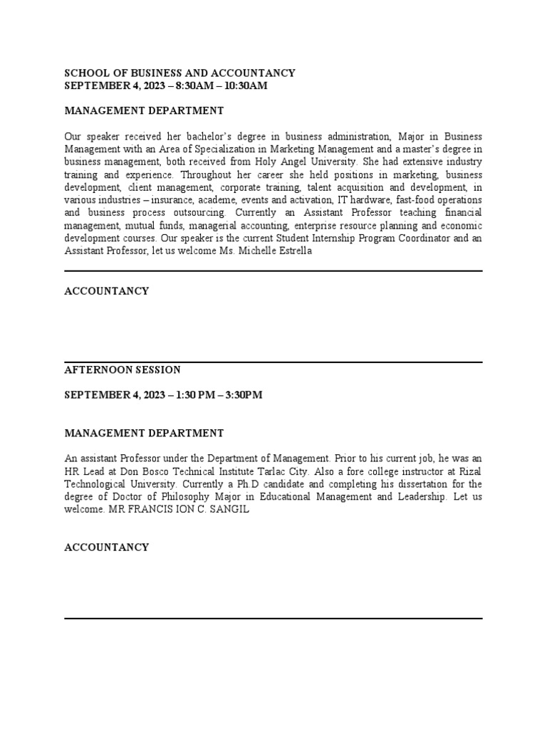 Faculty Profiles and Backgrounds at HAU | PDF | Academic Degree ...
