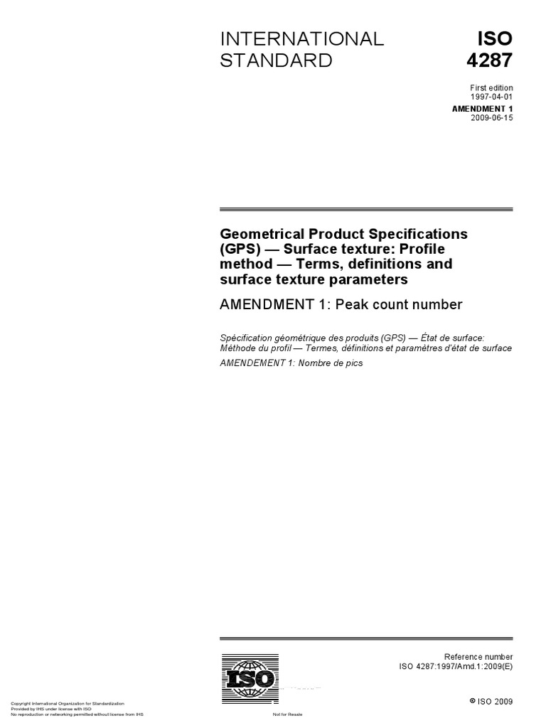 Iso 4287 Amd 1-2009 | PDF | International Organization For ...