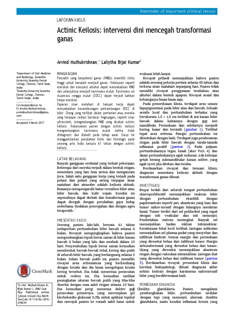 Actinic Cheilosis (Terj-51022) | PDF