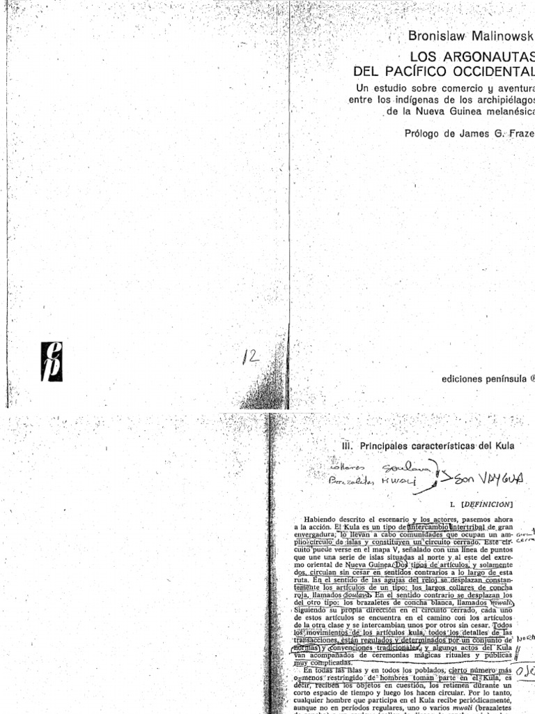 Malinowski B. 1922. Principales Caracteristicas Del Kula 1 | PDF