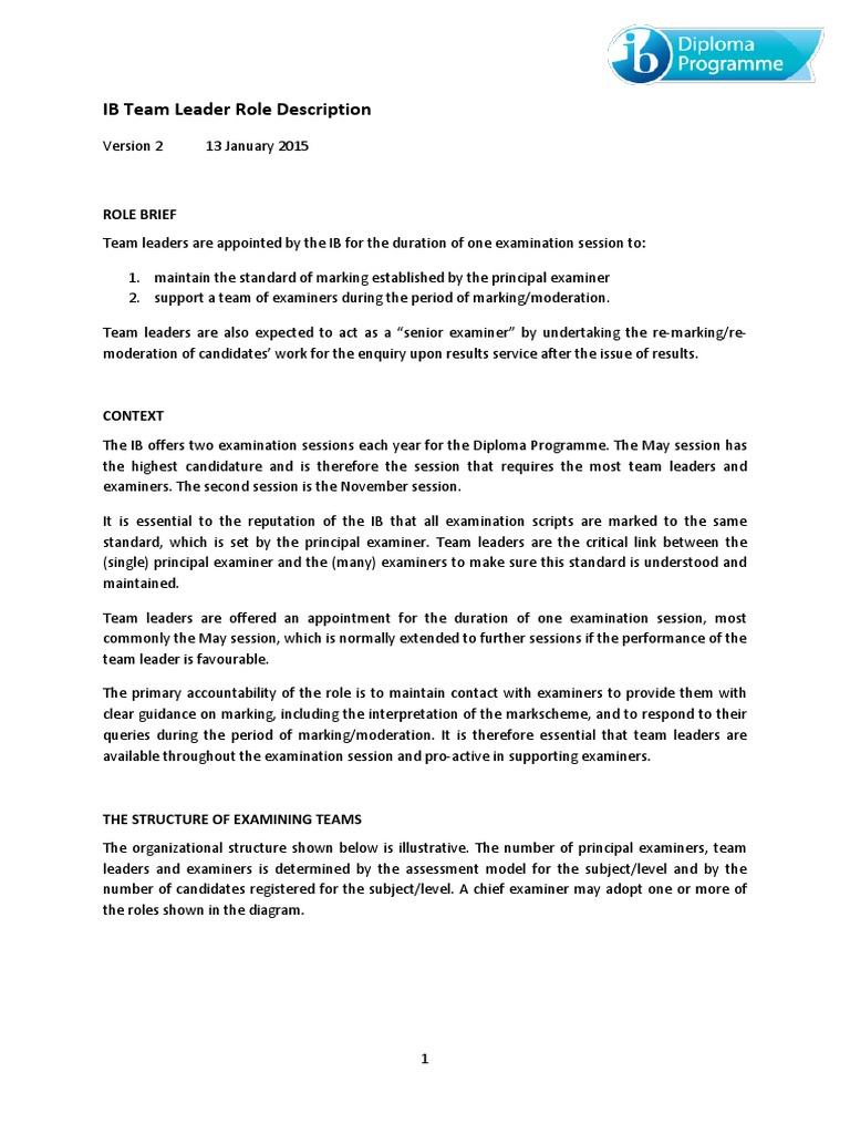 IBO - TL - Role - EN | PDF