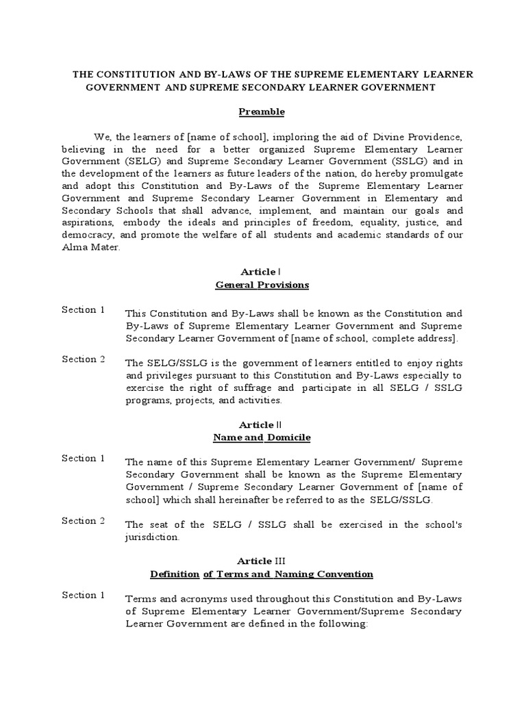 SELG and SSLG CBL Declaration of Adoption and Ratification | PDF ...