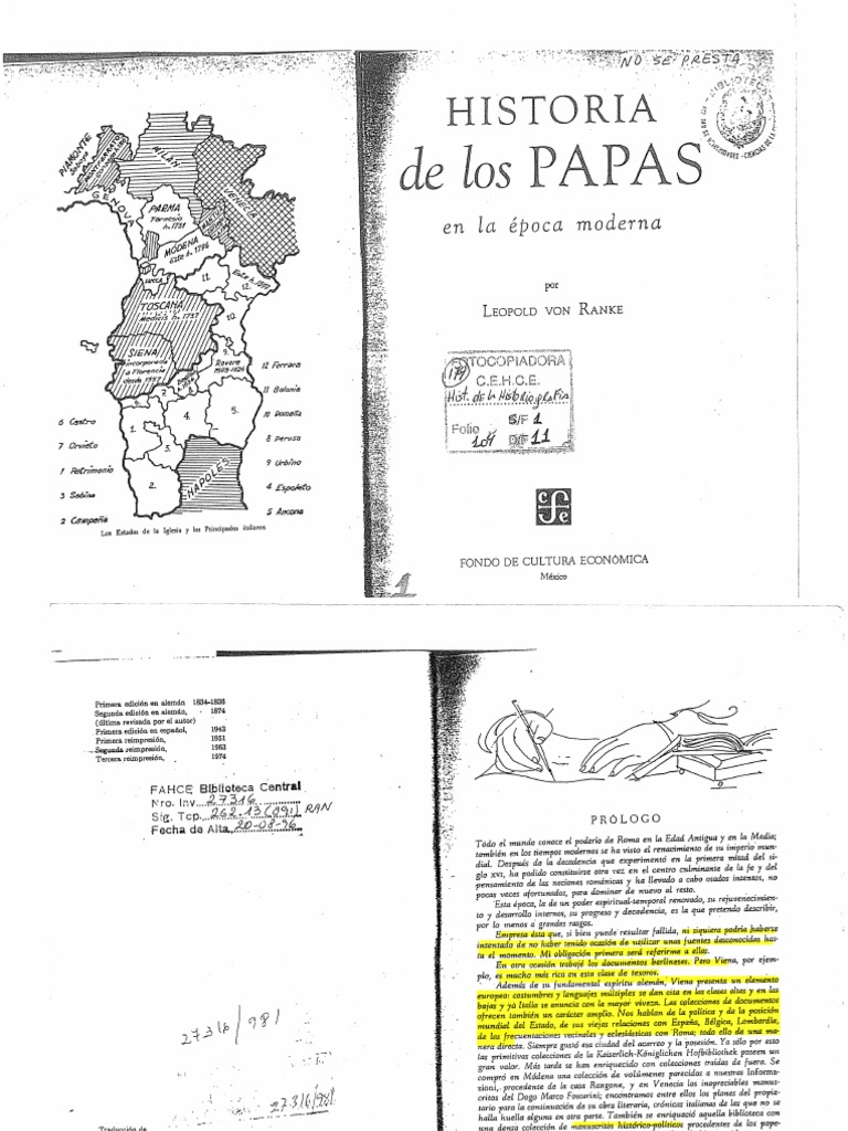 Ranke. Historia de Los Papas | PDF