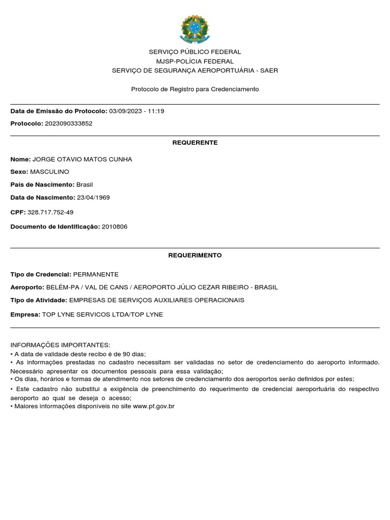 Protocolo Cadastro | PDF | Ciências Sociais | Direito