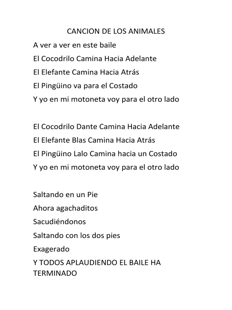 Cancion de Los Animales | PDF