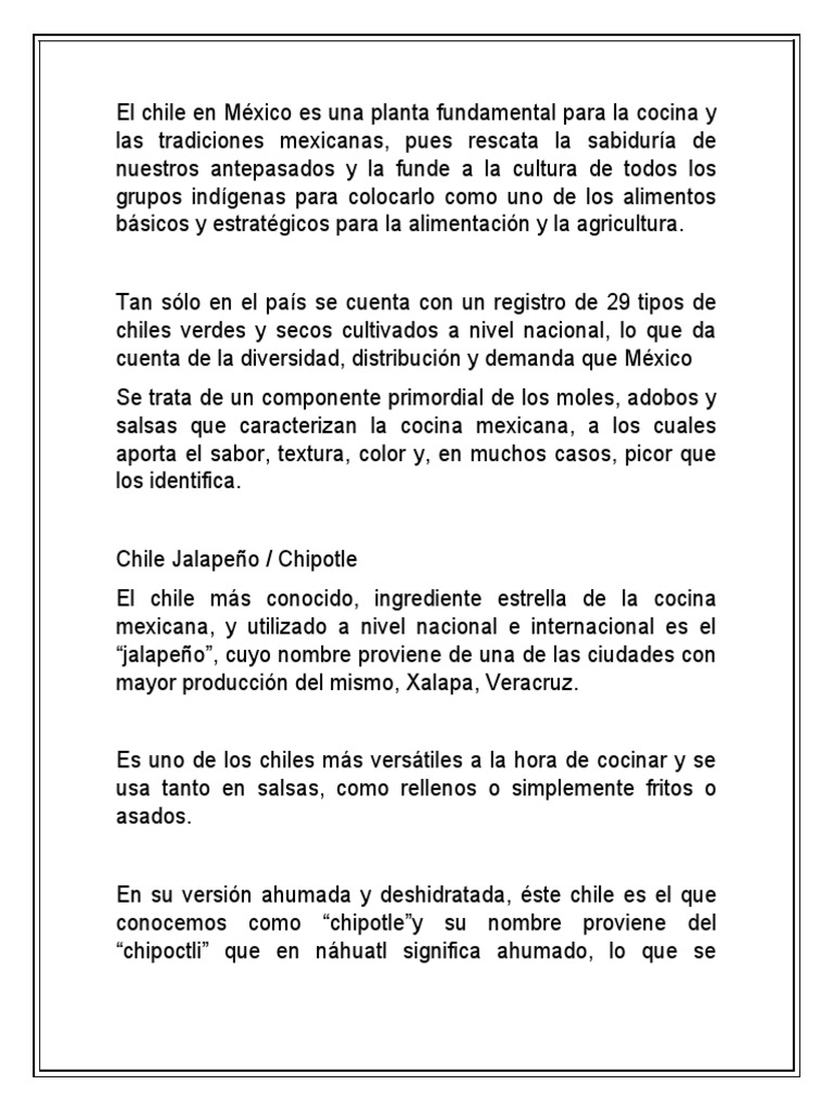 Tipos De Chiles M Pdf Ají Picante Cocina Mexicana