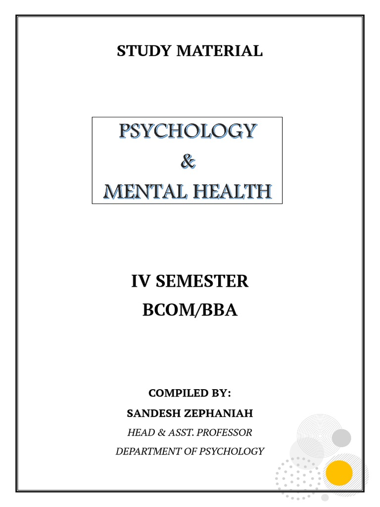 Mental Health Fundamentals and Factors | PDF | Mental Disorder | Mental ...
