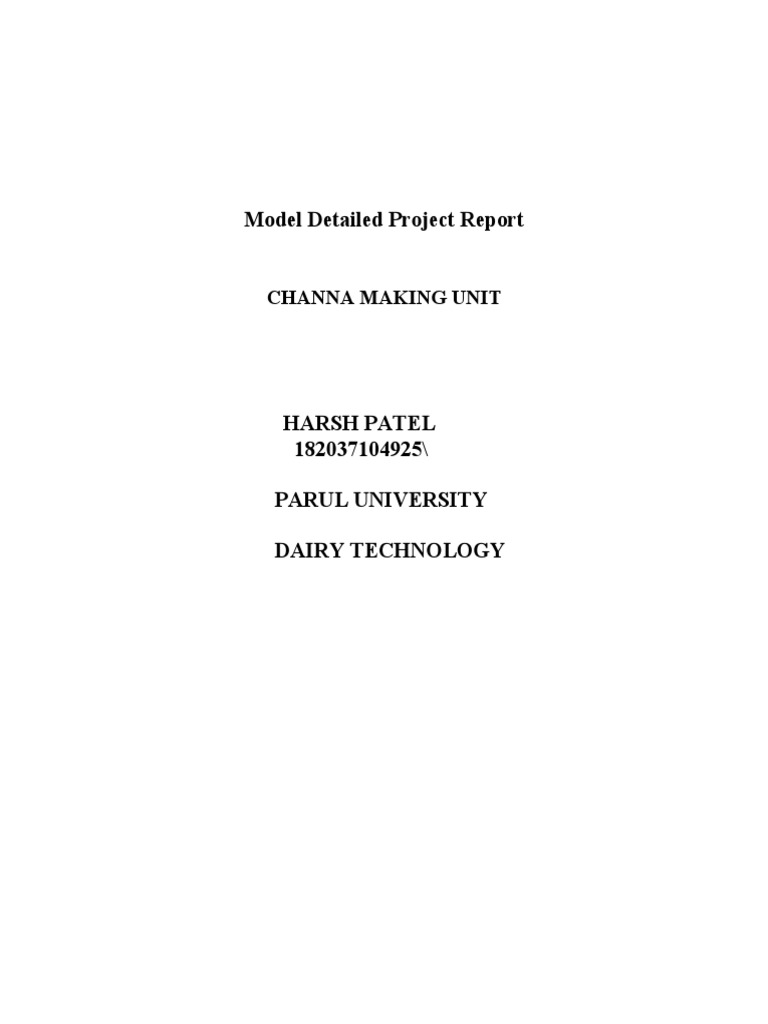 DPR of Channa | PDF | Milk | Chickpea