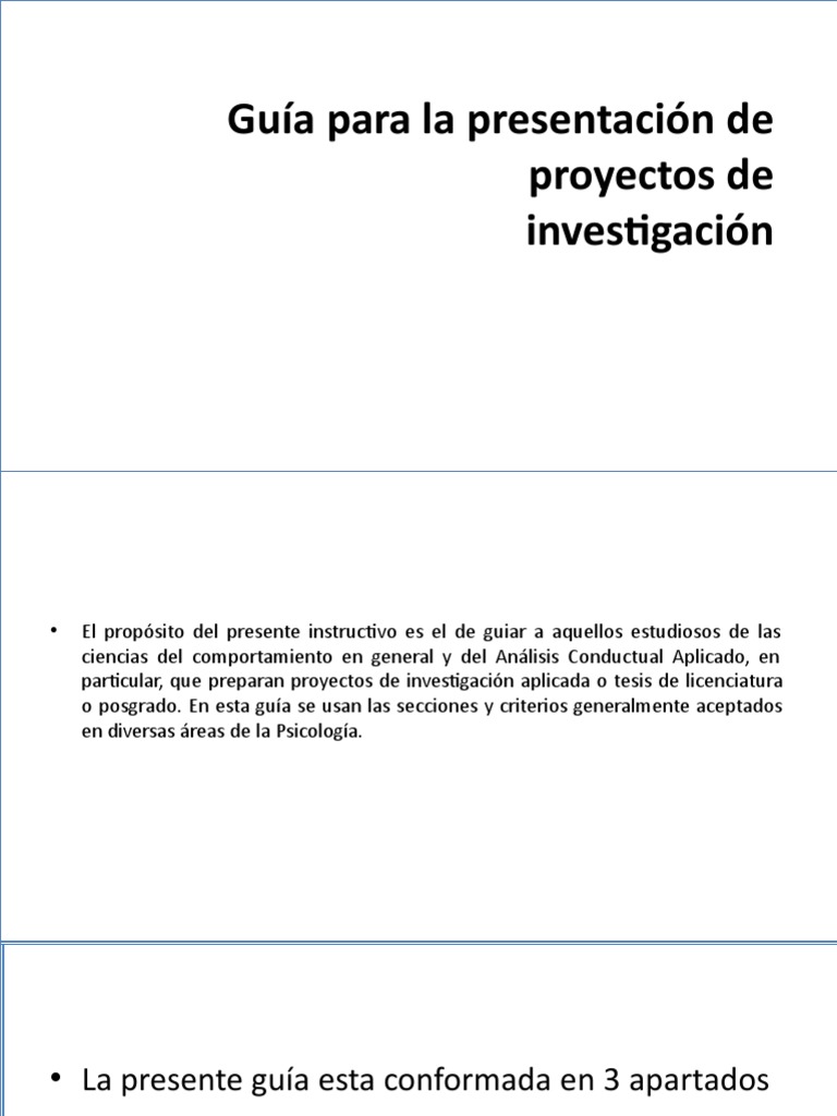 Guía para La Presentación de Proyectos de Investigación | PDF ...