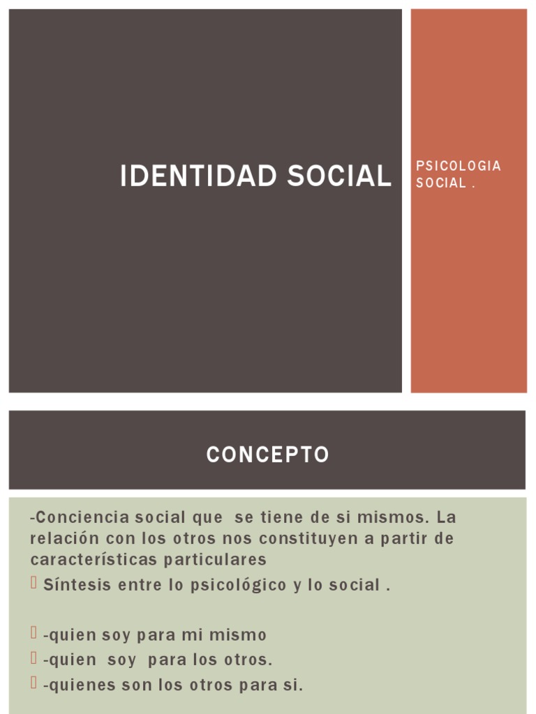 Identidad Social | PDF | Adultos | Psicología Social