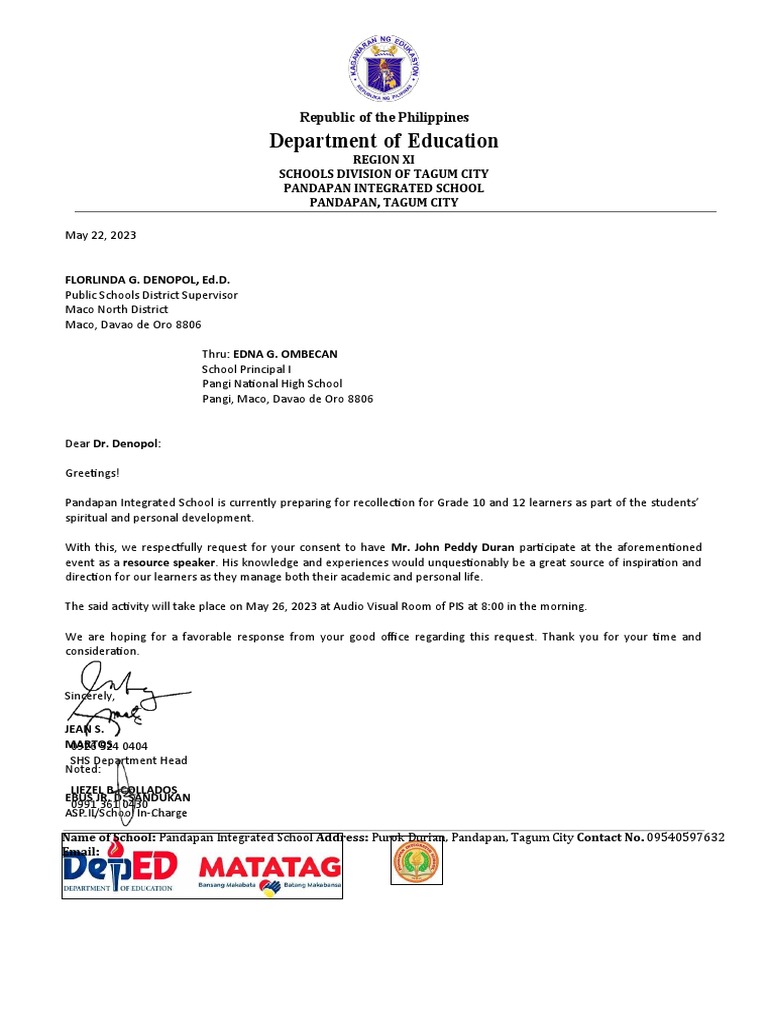 Letter For Recollection Resource Speaker 052223 1 1 | PDF