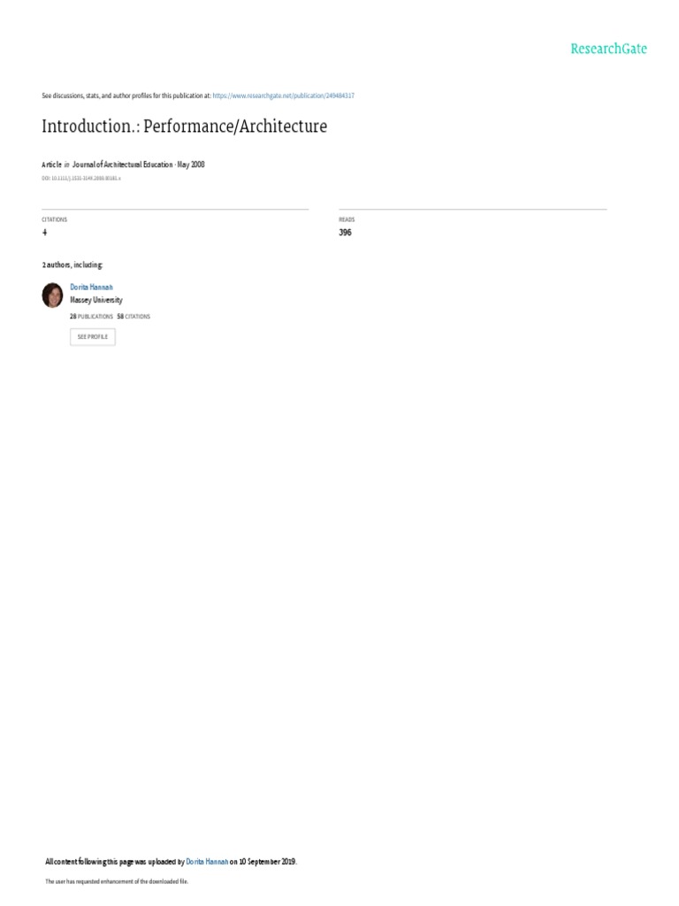 Introduction. Performance Architecture | PDF