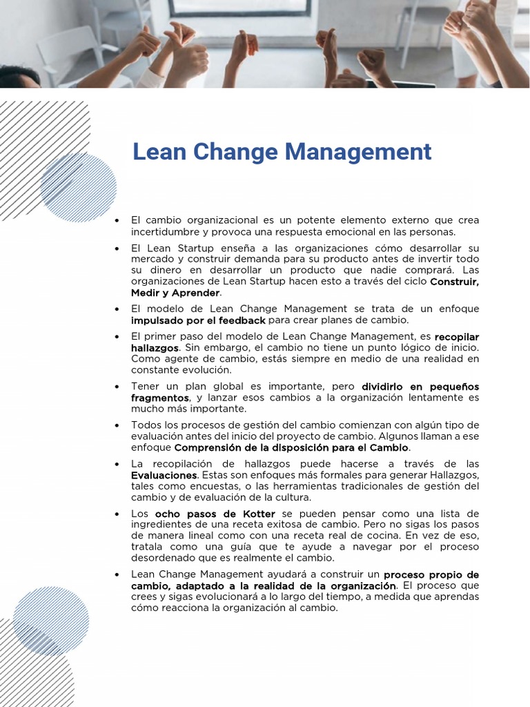 Lean Change Management - Resumen | PDF