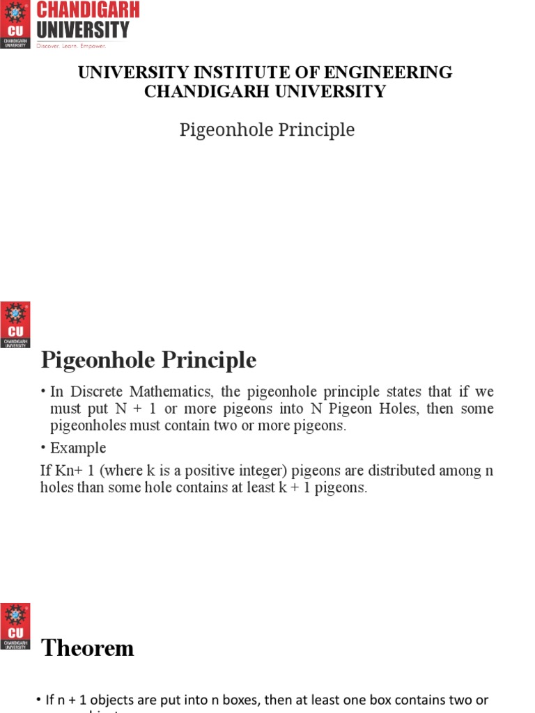 Pigeonhole Principle (1.2.5) | PDF | Discrete Mathematics | Mathematics