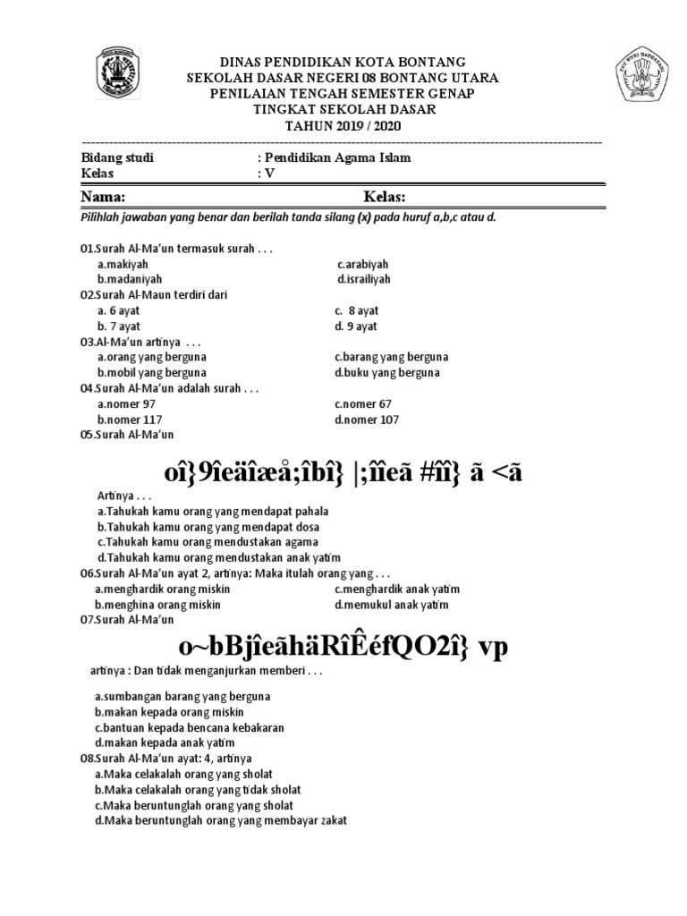 Uts 2 KLS 5 TH 2020 | PDF