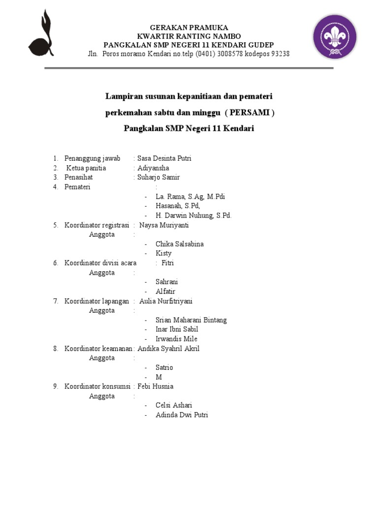 Lampiran Susunan Kepanitiaan Dan Pemateri | PDF