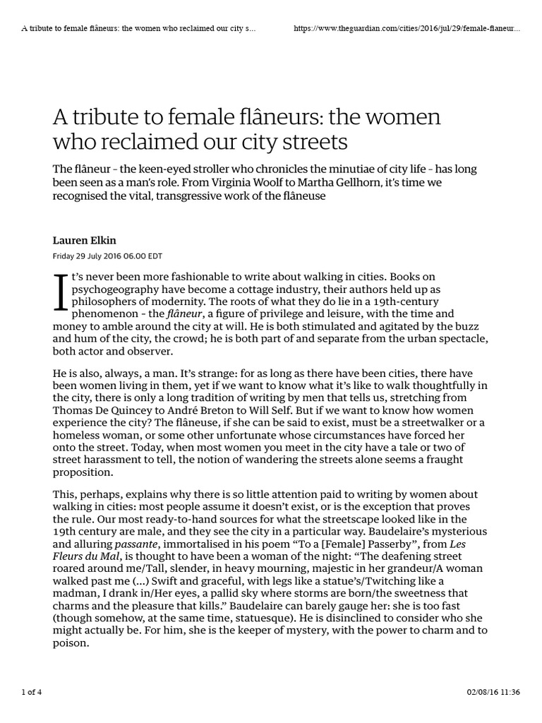 Celebrating the Female Flâneuse | PDF | Classics