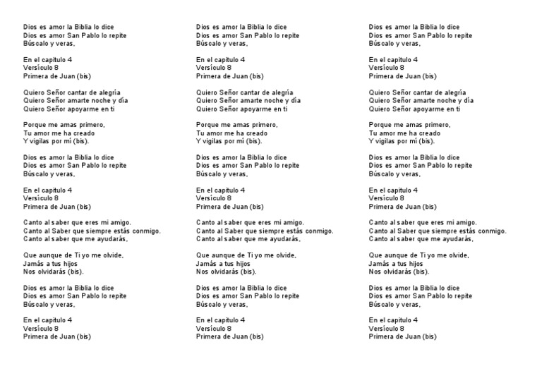 Letra y acordes: Dios es amor | PDF | Amor