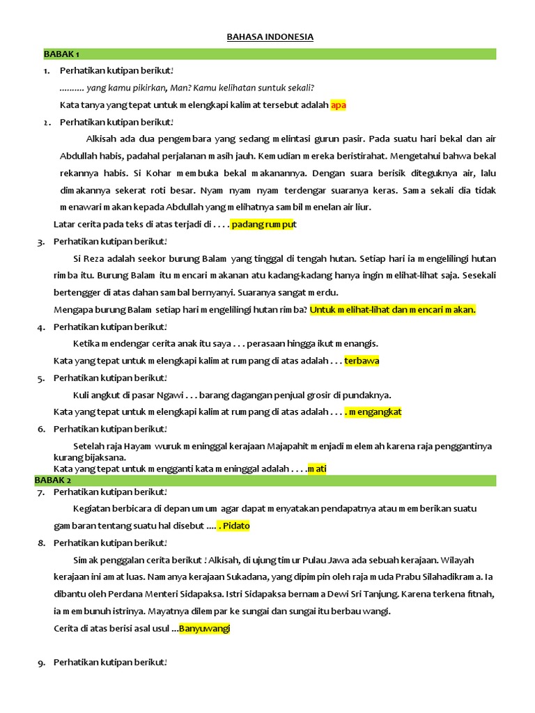 Soal MSC Bindo | PDF | Puisi | Fiksi Umum