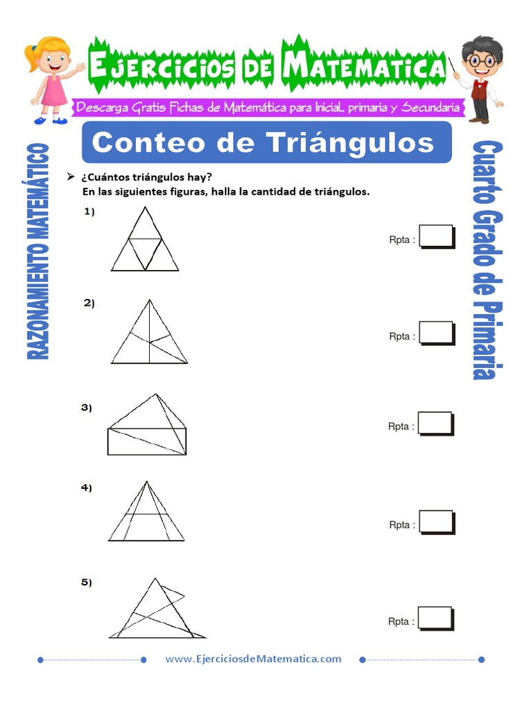 Ejercicios-de-Conteo-de-Triangulos-para-Cuarto-de-Primaria | PDF