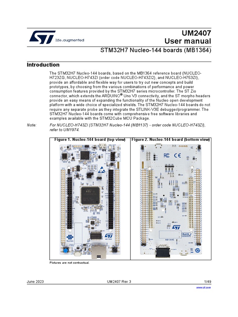 Um2407 stm32h7 Nucleo144 Boards mb1364 Stmicroelectronics | Download Free PDF | Usb ...