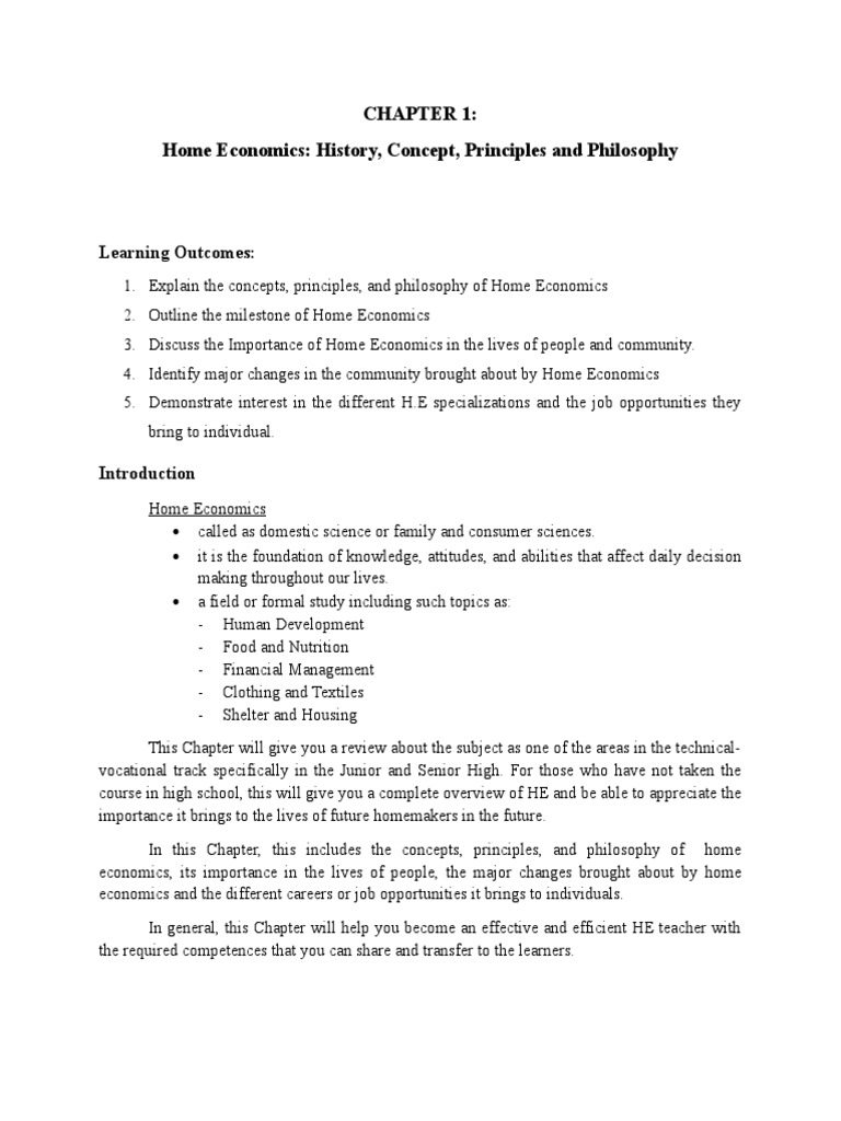 Evolution of Home Economics | PDF | Home Economics | Science