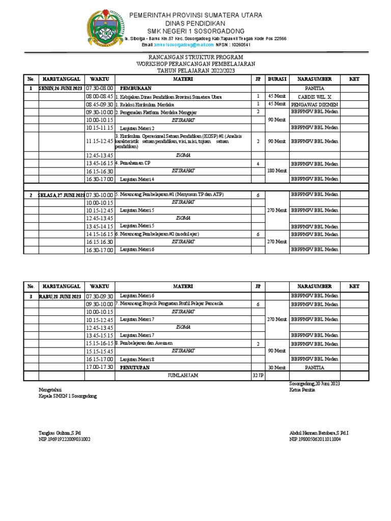 Jadwal Workshop | PDF