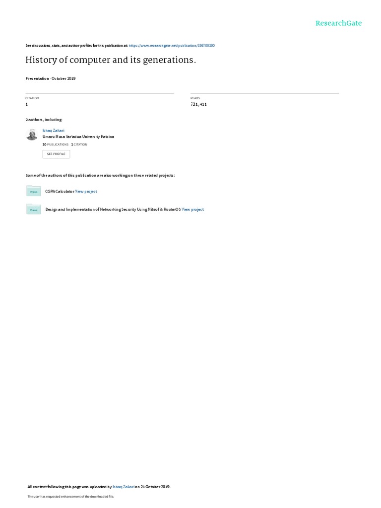 History of Computer and Its Generations | PDF | Personal Computers | Computer Science