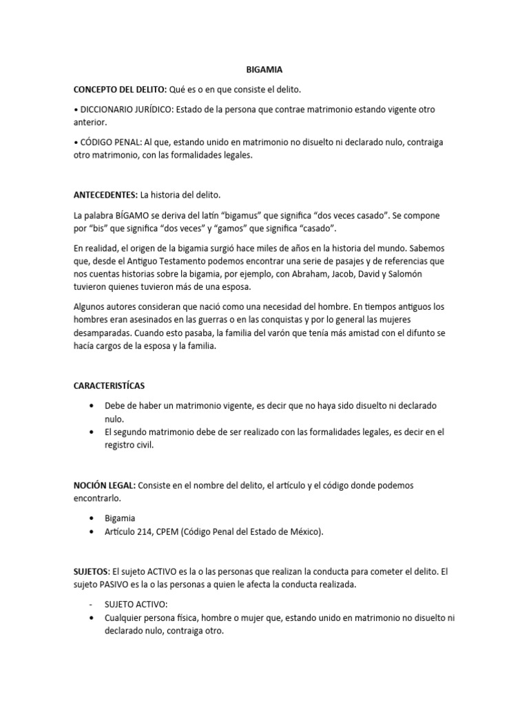 BIGAMIA | PDF | Matrimonio | Instituciones sociales