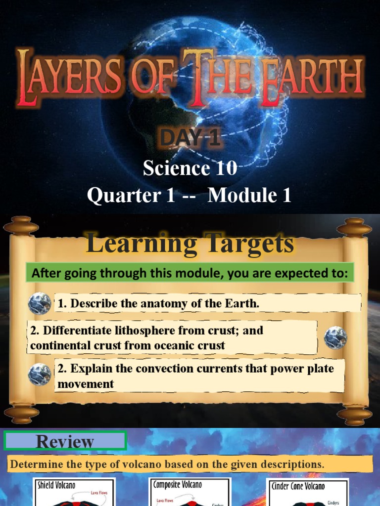 Q1 M1 PPT Layers of The Earth | PDF | Plate Tectonics | Earth Sciences
