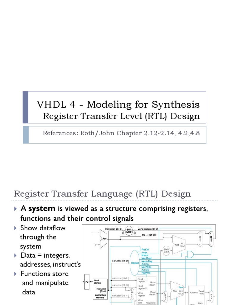 VHDL 4 RTL Models | PDF | Vhdl | Electronic Design