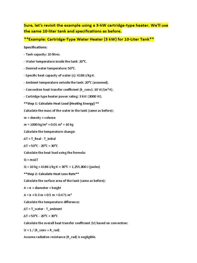Heat Flow Rate Calculation Pdf Heat Transfer Pump 