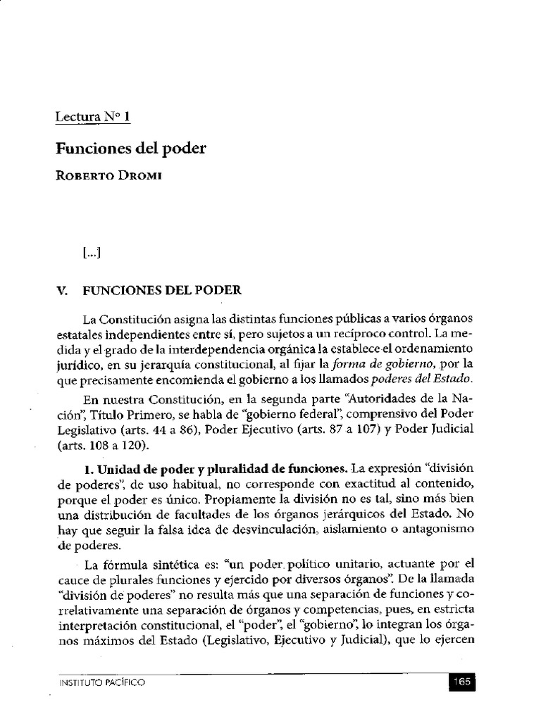 Las Funciones de Poder - Roberto Dromi | PDF